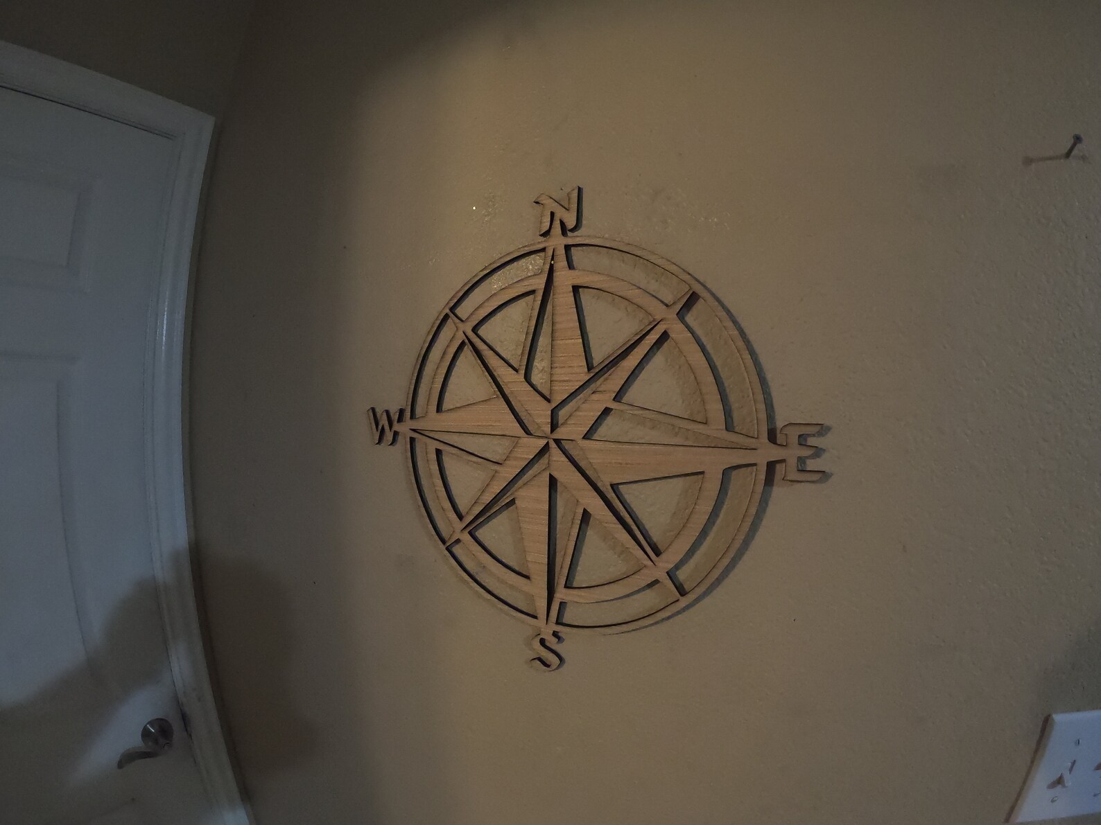 Wood Compass Wall Decor Wood Compass Sign Unfinished Wood - Etsy