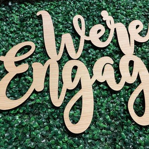 We’re Engaged Wood Engagement Announcement Sign With Initials, We Are ...