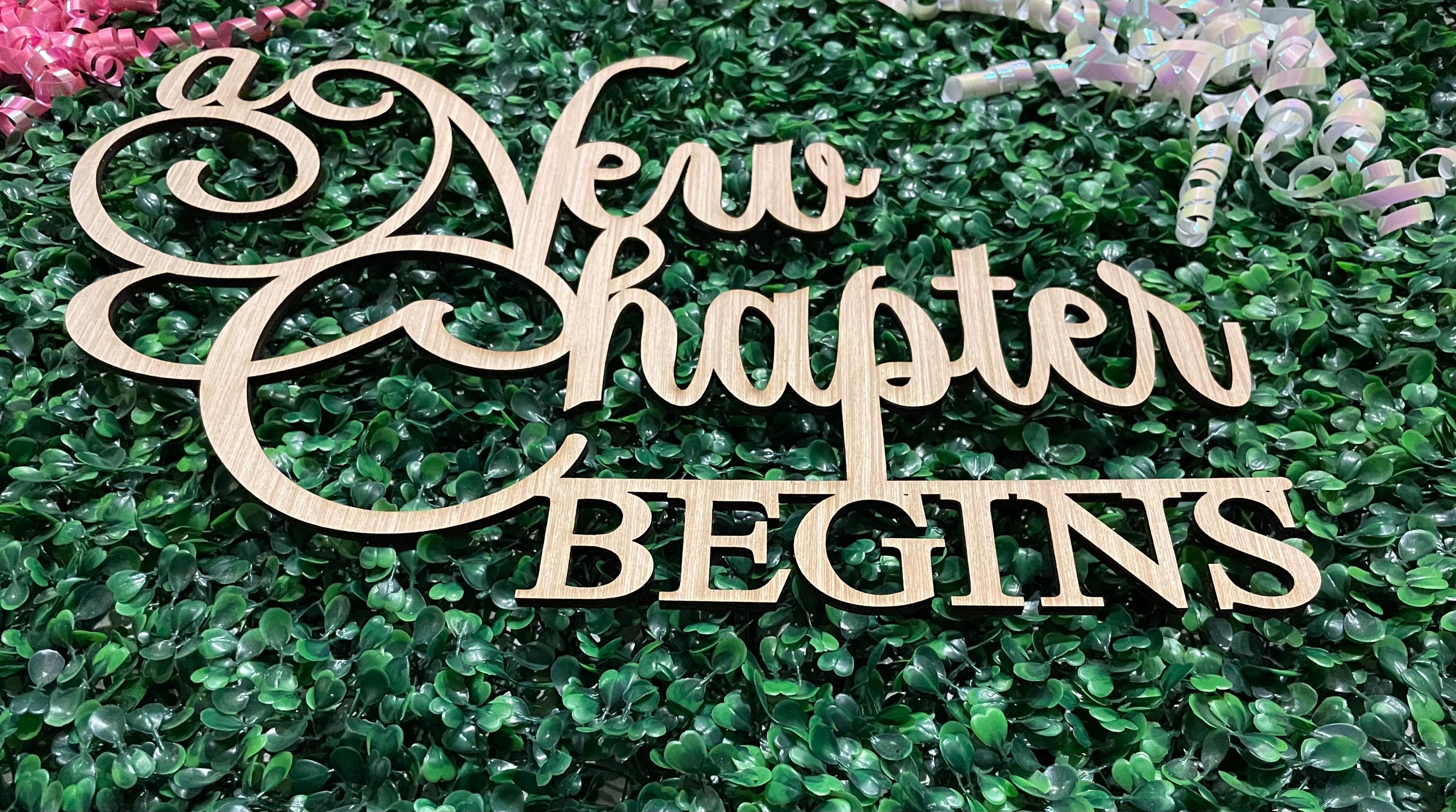 A New Chapter Begins Sign for Bridal Shower or Baby Shower Backdrop ...