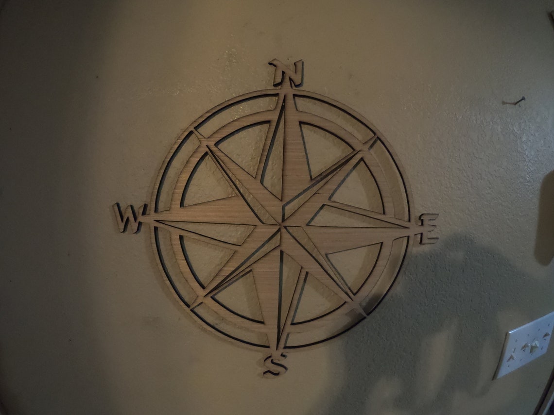 Wood Compass Wall Decor Wood Compass Sign Unfinished Wood - Etsy