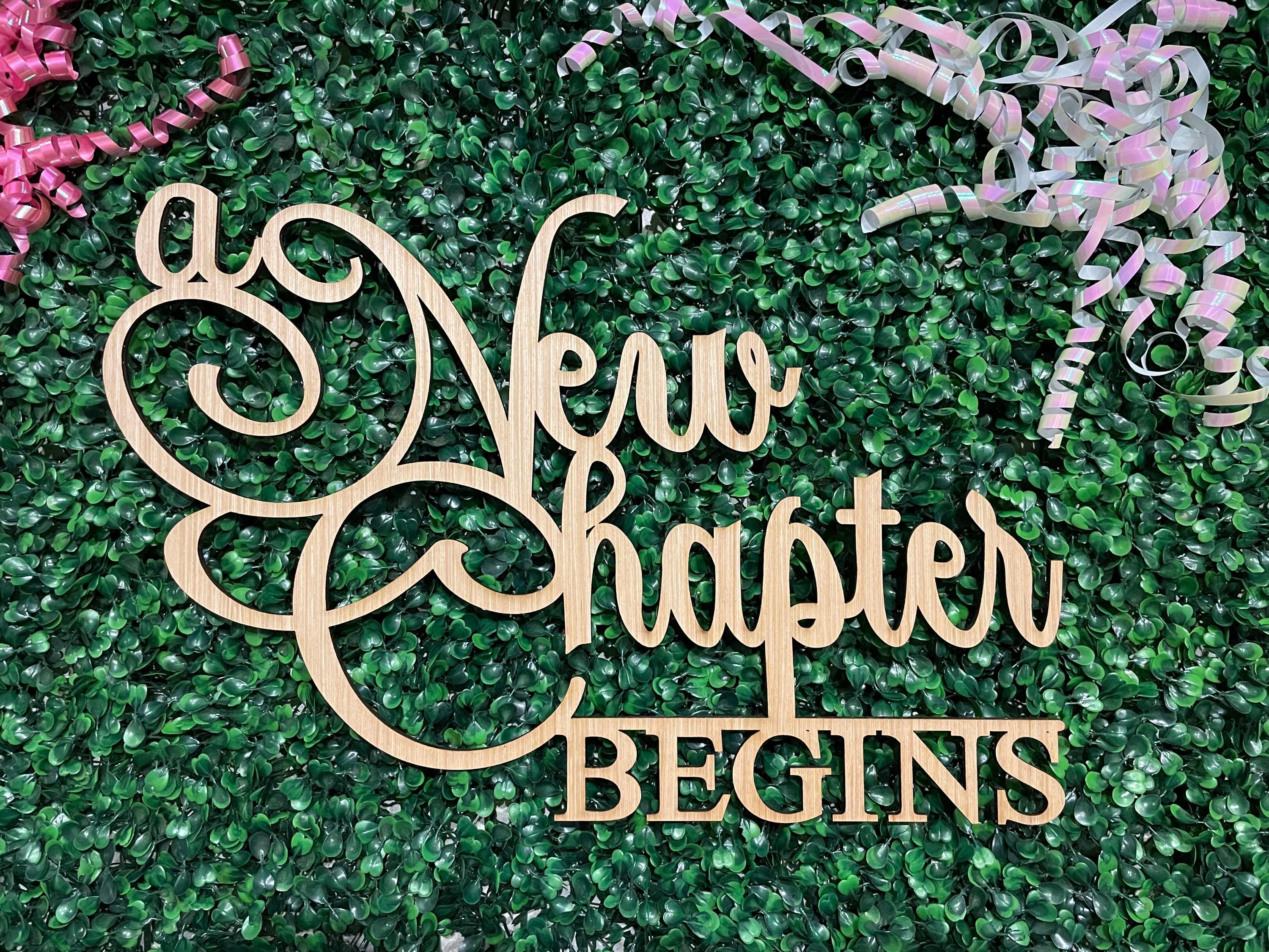 A New Chapter Begins Sign for Bridal Shower or Baby Shower Backdrop ...