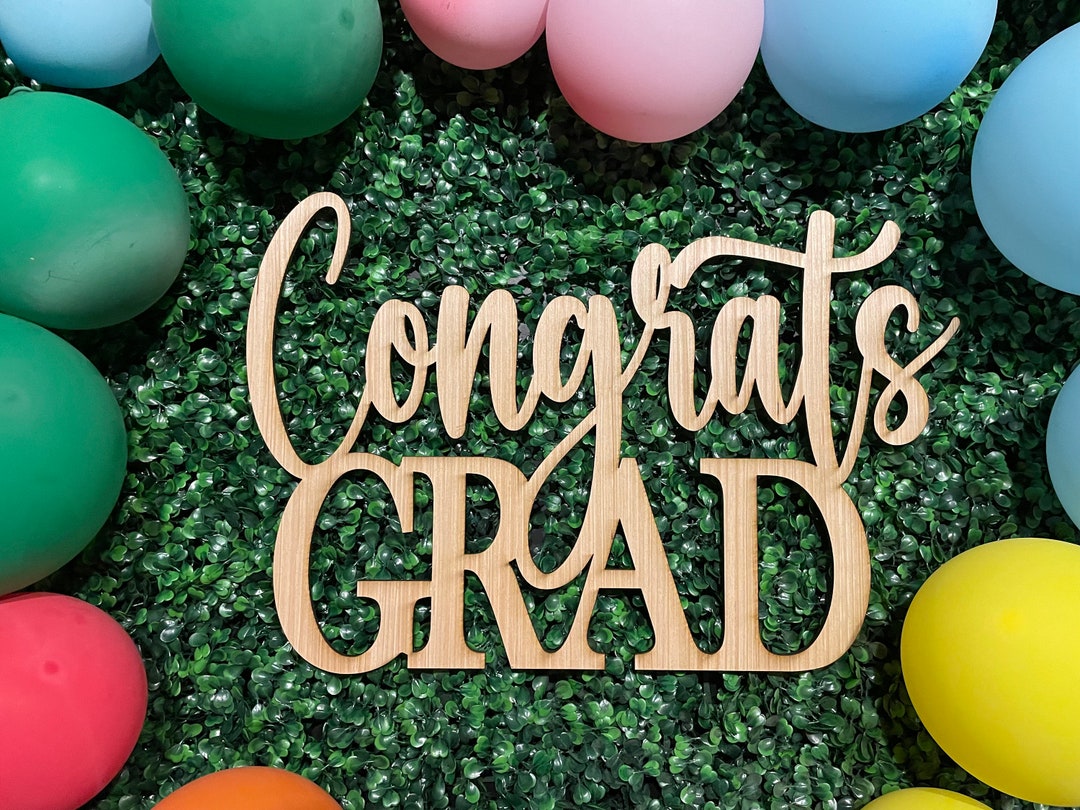Congrats Grad Sign Grad 17 X 26 Inch Unfinished 5 Mm Thick Plywood - Etsy