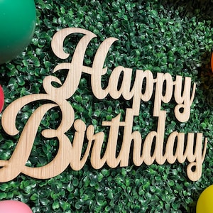 Happy Birthday Sign, Happy Birthday Banner, Door Hanger, Wall Decor ...