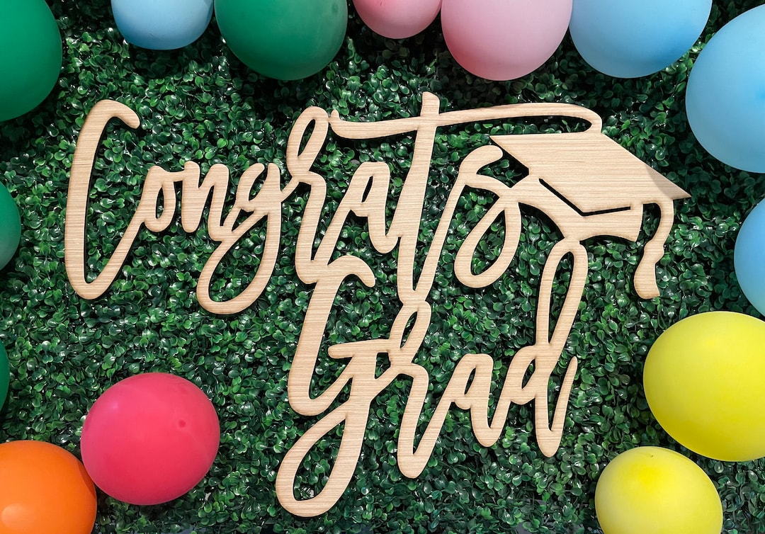 Congrats Grad 1 Sign Grad 17 X 26 Inch Unfinished 5 Mm Thick Plywood - Etsy