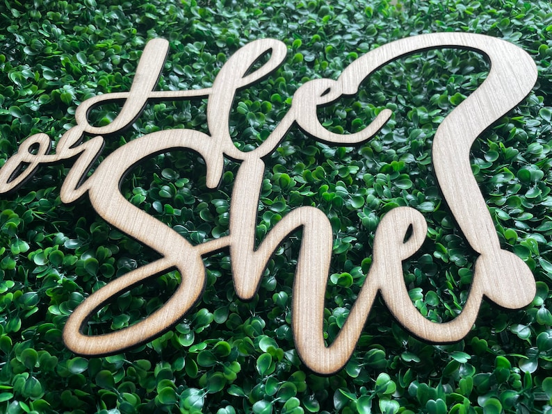 He or She Backdrop Wooden Sign Gender Reveal Decor Baby - Etsy
