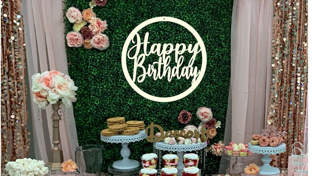 Birthday Circle Frame, Birthday Party Sign, Happy Birthday Circle Sign ...