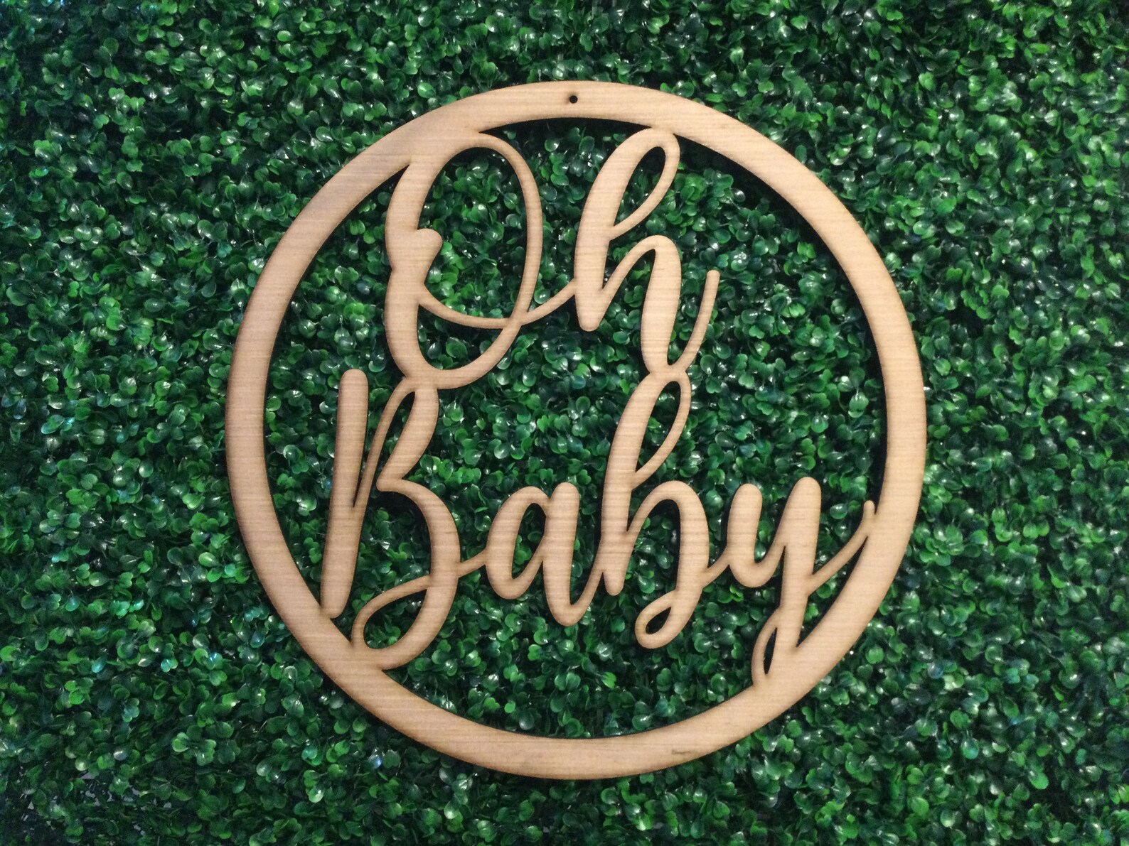Oh Baby Circle Sign Oh Baby Wooden Sign Rustic Baby Shower - Etsy