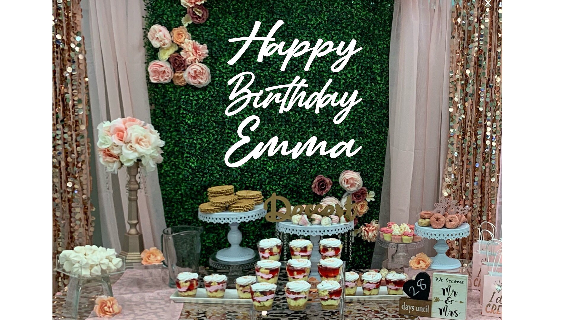 Happy Birthday with Name Sign 3 words style 733 10 x 26 inch | Etsy