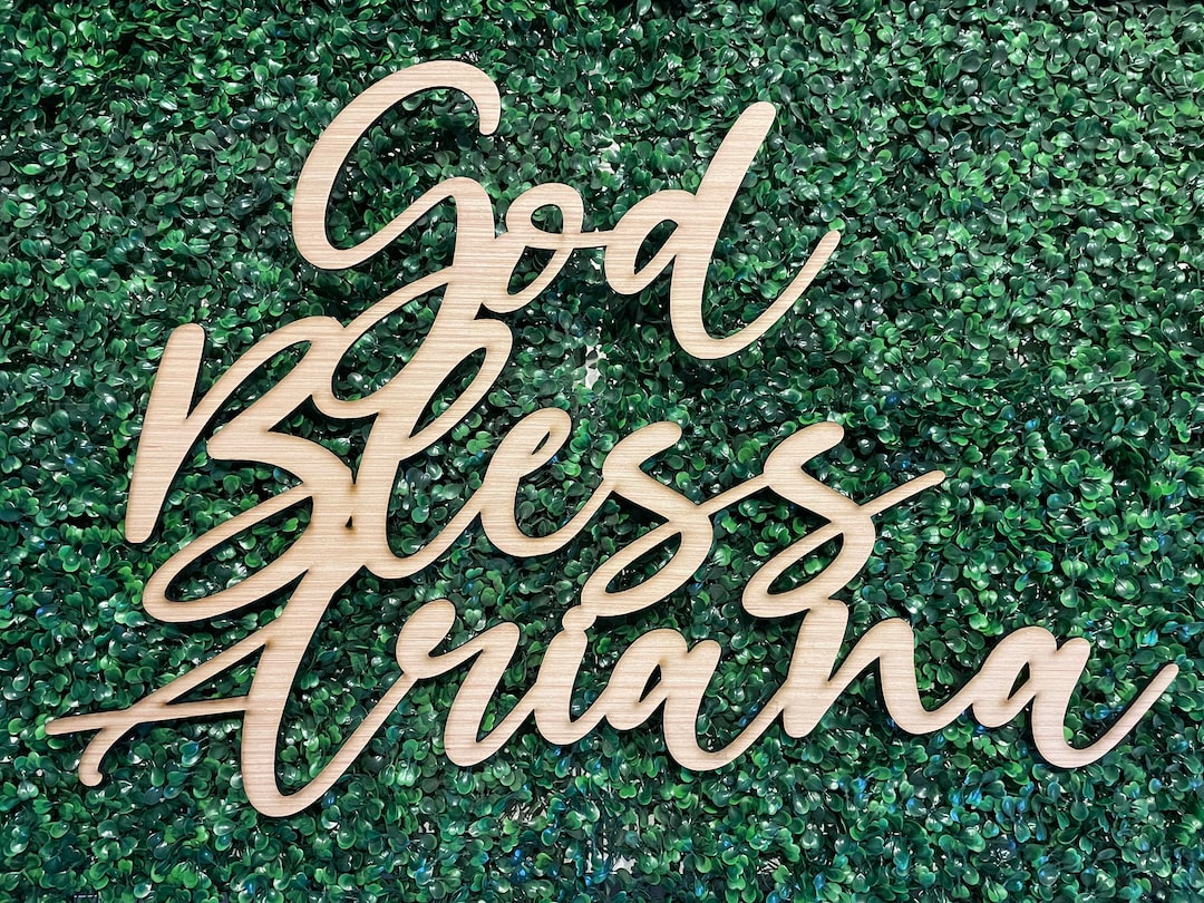 God Bless Your Custom Name 17 X 26 Inch Unfinished 5 Mm Thick Plywood ...