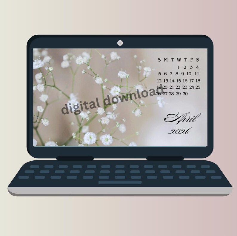 12 Neutral Monthly Desktop Wallpapers With Calendar | 2026 Computer ...