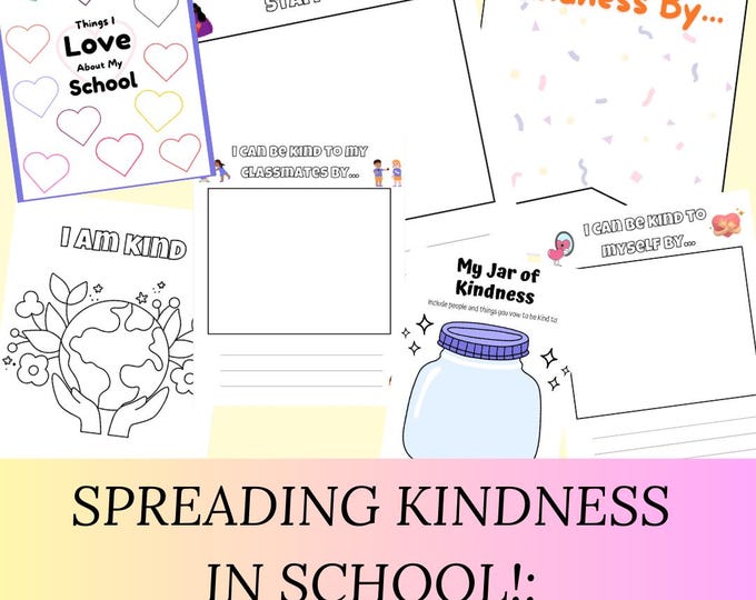 Spreading Kindness Sheets and Banner for School Aged Children Printable ...