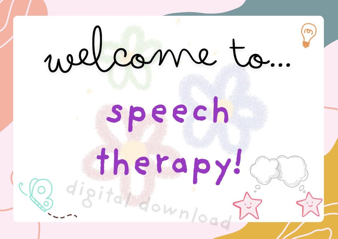 Welcome to Speech Therapy Sign Digital Download Printable - Etsy