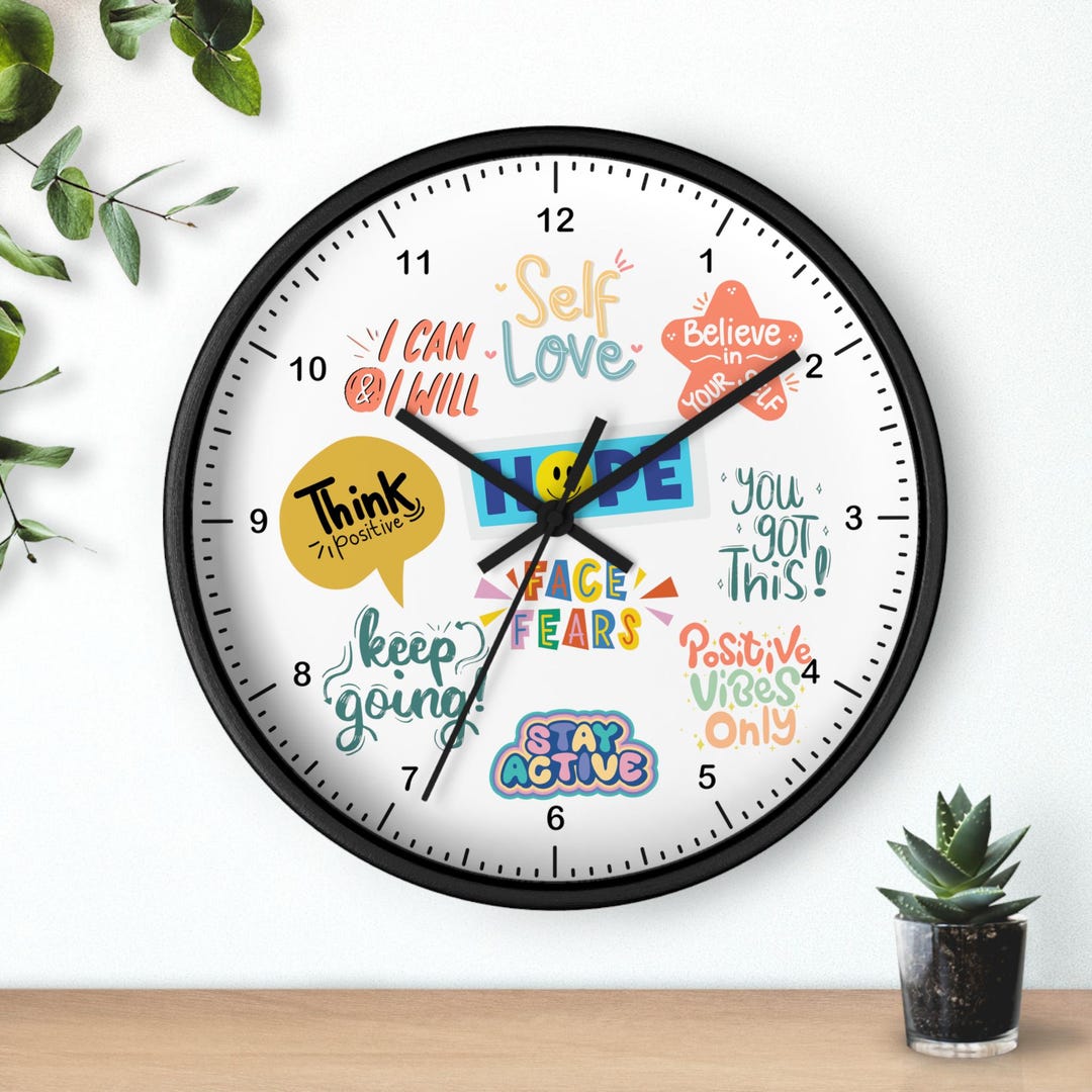Positive Quotes Wall Clock, Inspirational Clock, Motivational Home ...