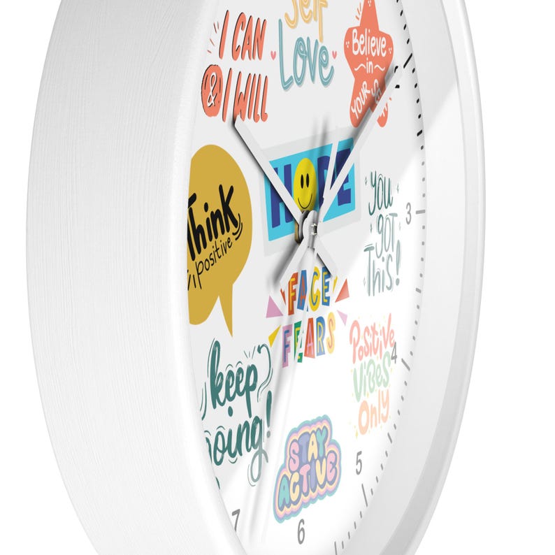 Positive Quotes Wall Clock, Inspirational Clock, Motivational Home ...
