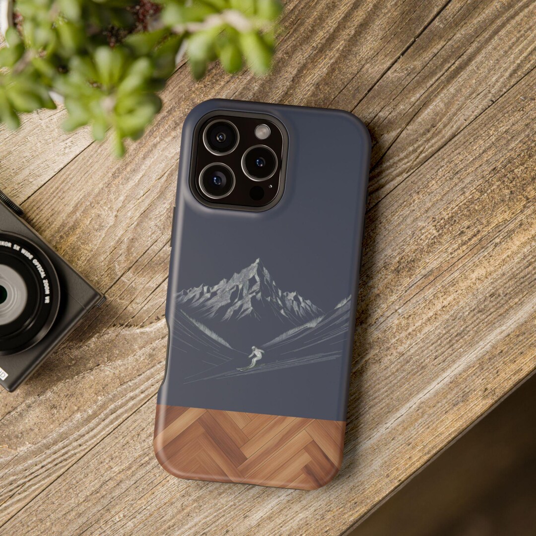 Minimalist Line Art Skiing iPhone Case: Trendy Winter Sports Gift for ...