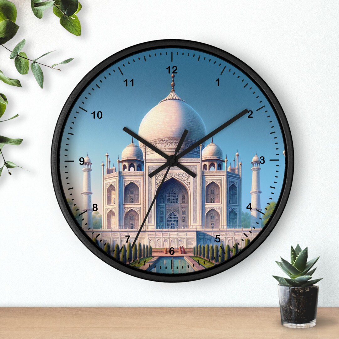 Minimalist Taj Mahal Wall Clock Elegant Home Decor, India Travel Gift ...