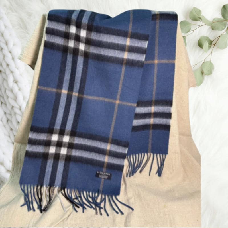 Burberry Blue Check Scarf - Etsy