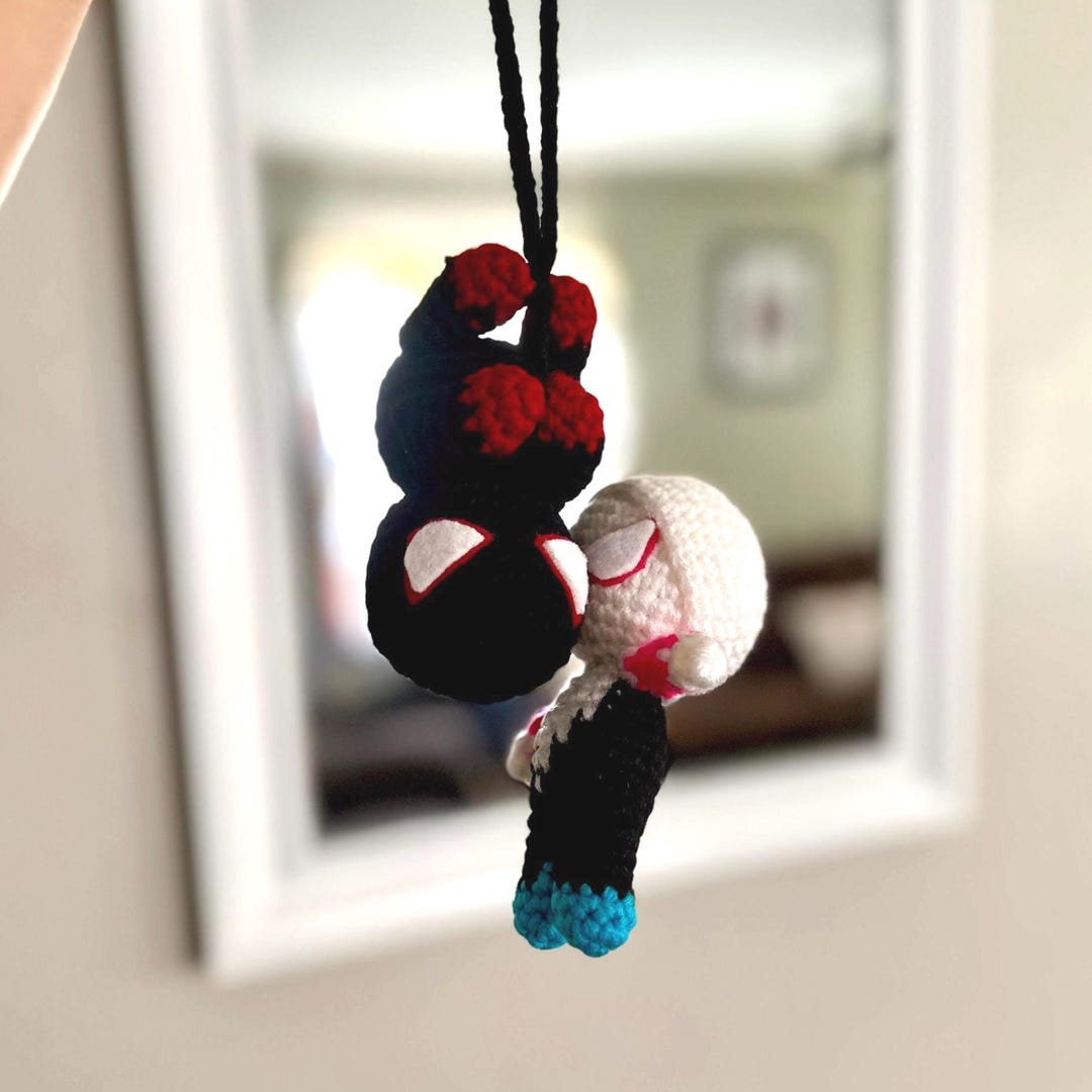 Spider-man and Gwen Stacy Crochet Car Accessory - Etsy