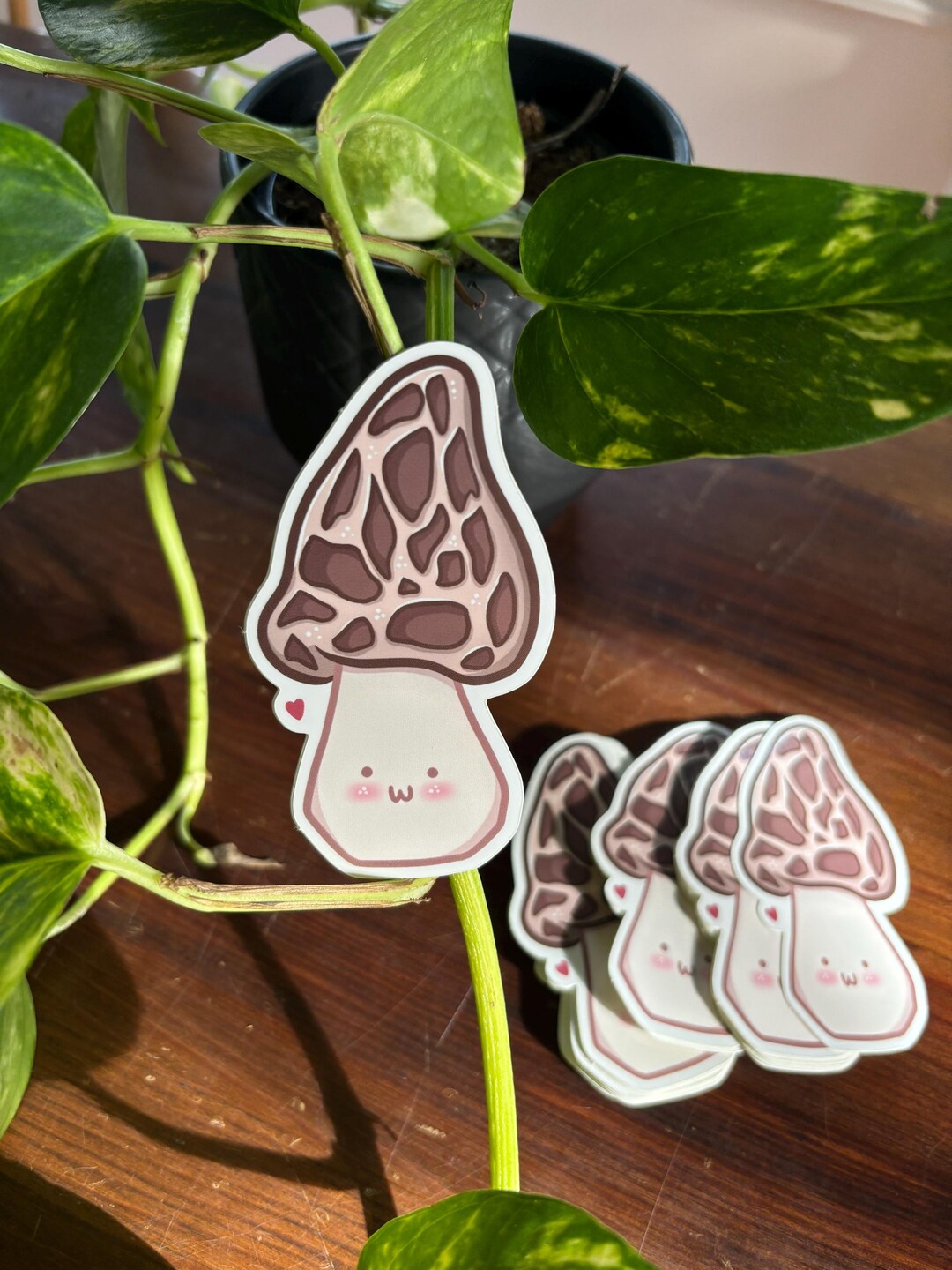 Morel Mushroom Sticker | Whimsical Fungi Support Sticker - Etsy
