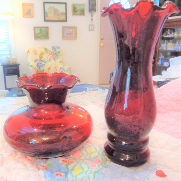 Ruffled Rim Vase - Etsy