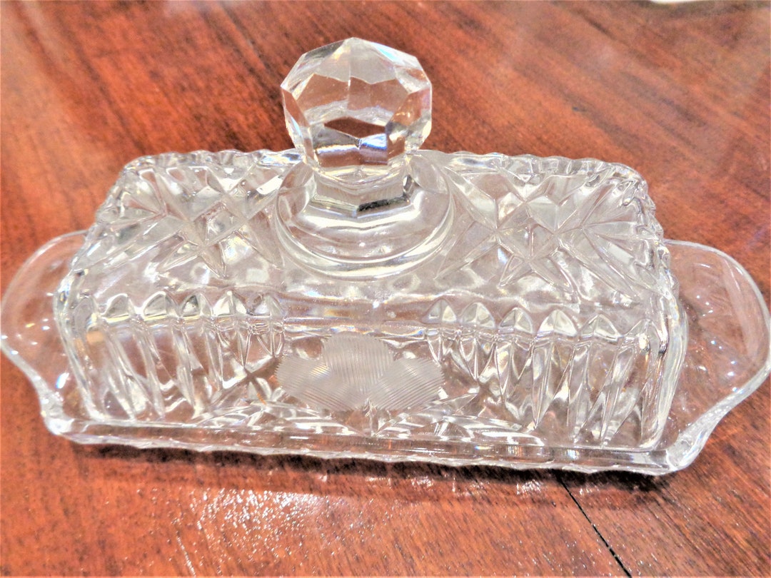 Beautiful Vintage Cut Glass Butter Dish With Lid - S7 - Etsy