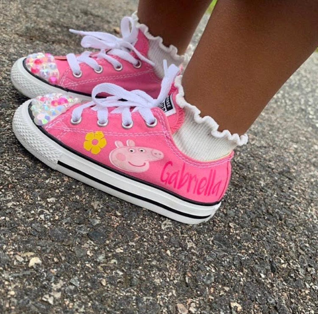 Peppa Pig Custom Sneakers, Peppa Pig Shoes, Peppa Pig Footwear, Custom ...