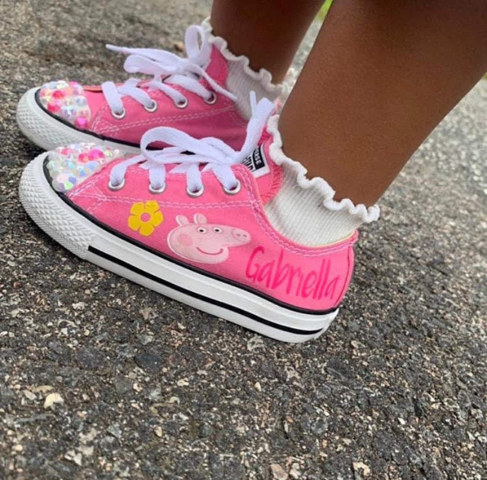 Peppa Pig Custom Sneakers, Peppa Pig Shoes, Peppa Pig Footwear, Custom ...