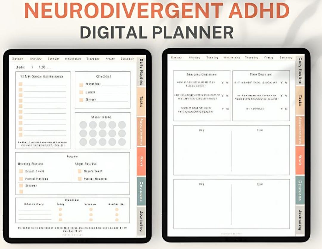 Adhd Digital Planner, Adhd Daily Planner - Etsy
