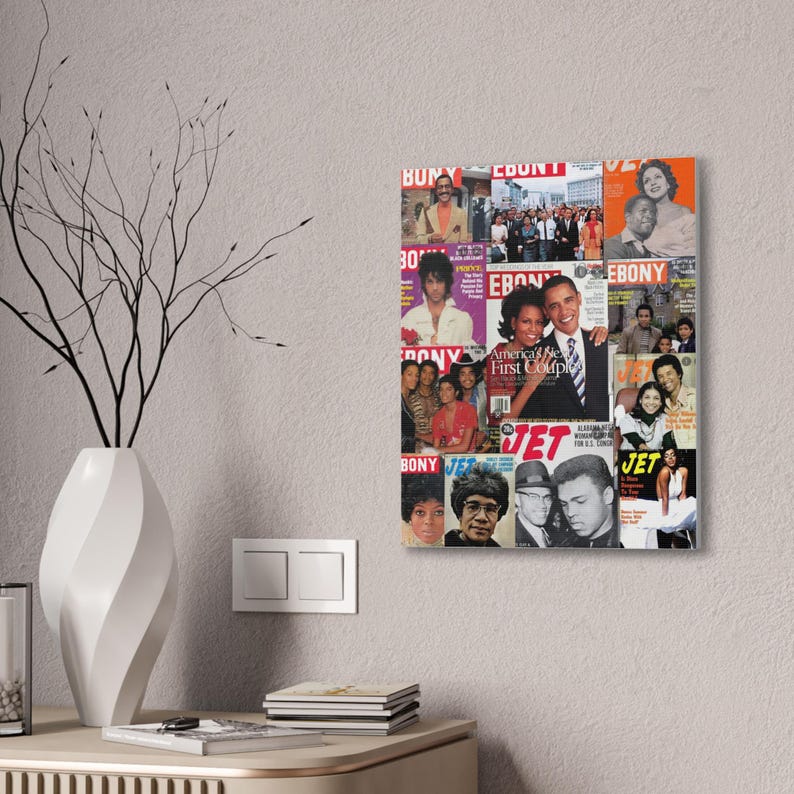 Vintage Ebony & Jet Magazine Collage Canvas Stretched - Etsy