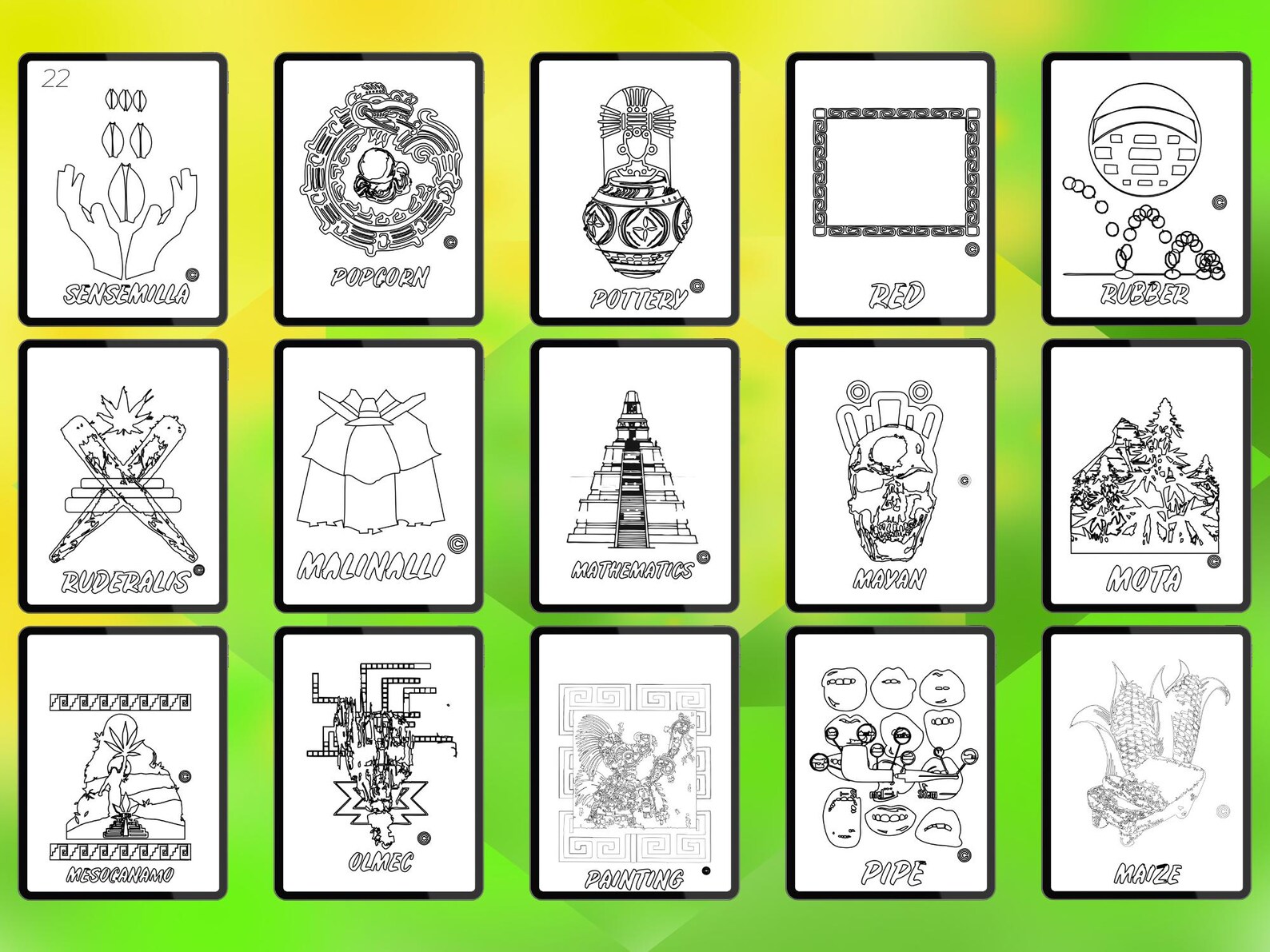 Loteria Card Game Coloring Pages Set, El Corazon Design, Mexican Bingo ...