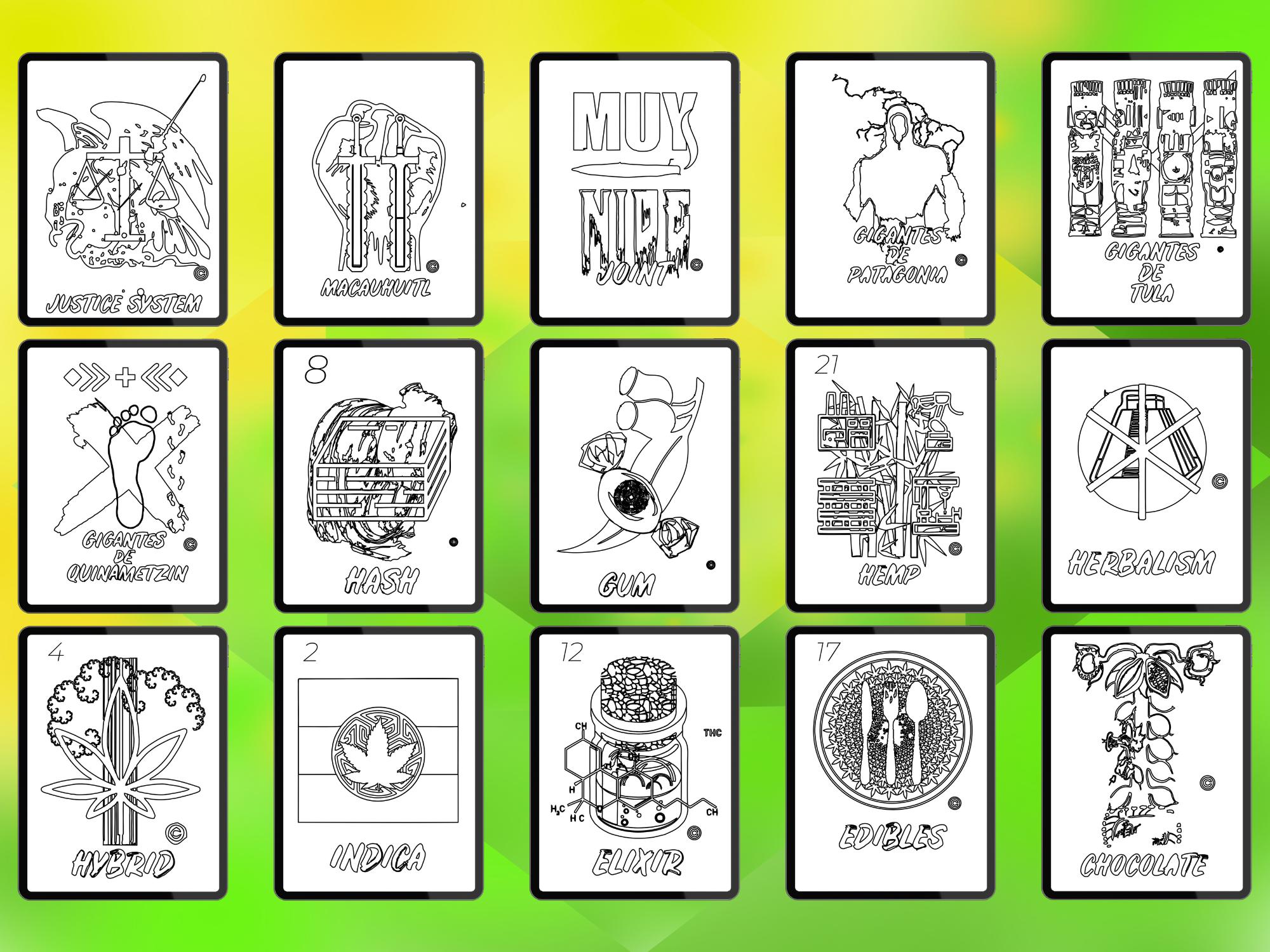 Loteria Card Game Coloring Pages Set, El Corazon Design, Mexican Bingo ...