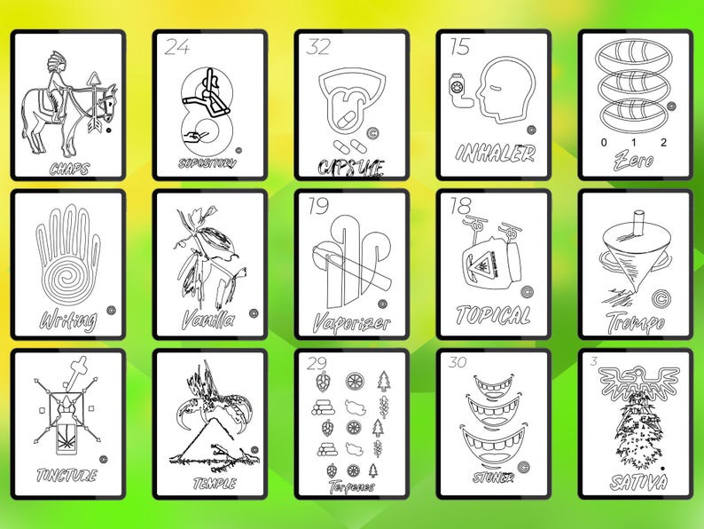 Loteria Card Game Coloring Pages Set, El Corazon Design, Mexican Bingo ...