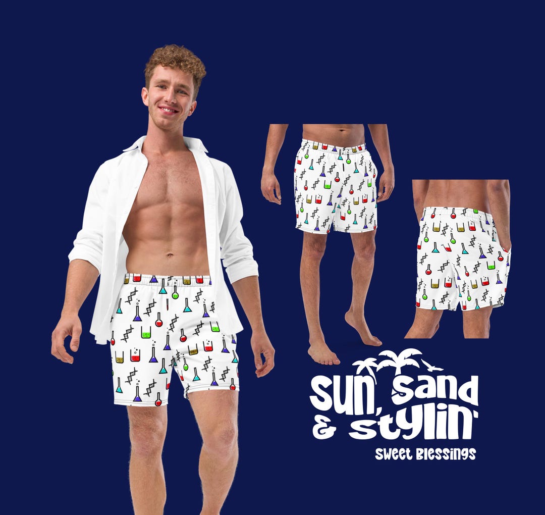 Fun Science Swim Trunks for Men Teens - Perfect for Chemistry Lovers ...