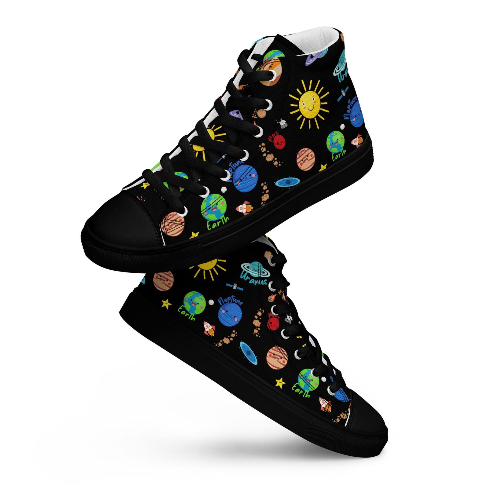 Solar System Swag Women's High Top Canvas Shoes Fun Shoes for Teachers ...