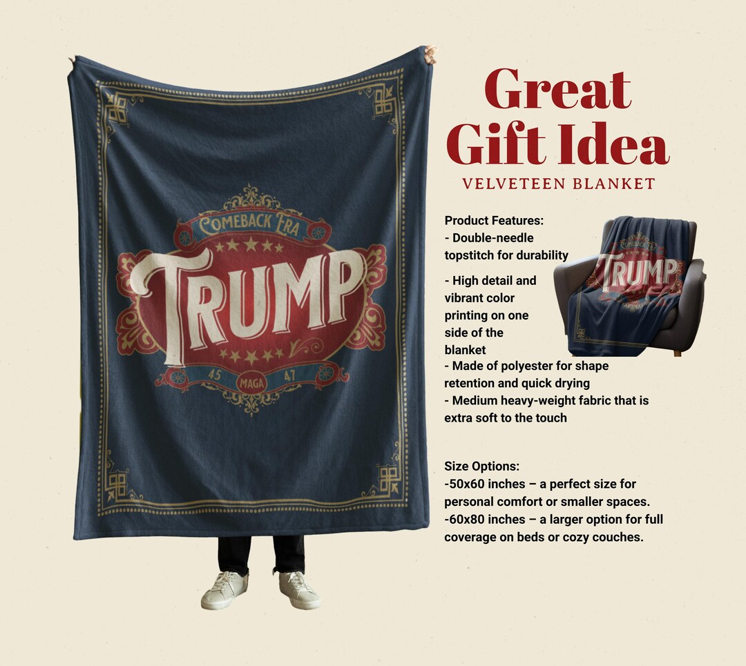 Trump 2025 Inauguration Velveteen Blanket - Presidential 45 47 Trump ...
