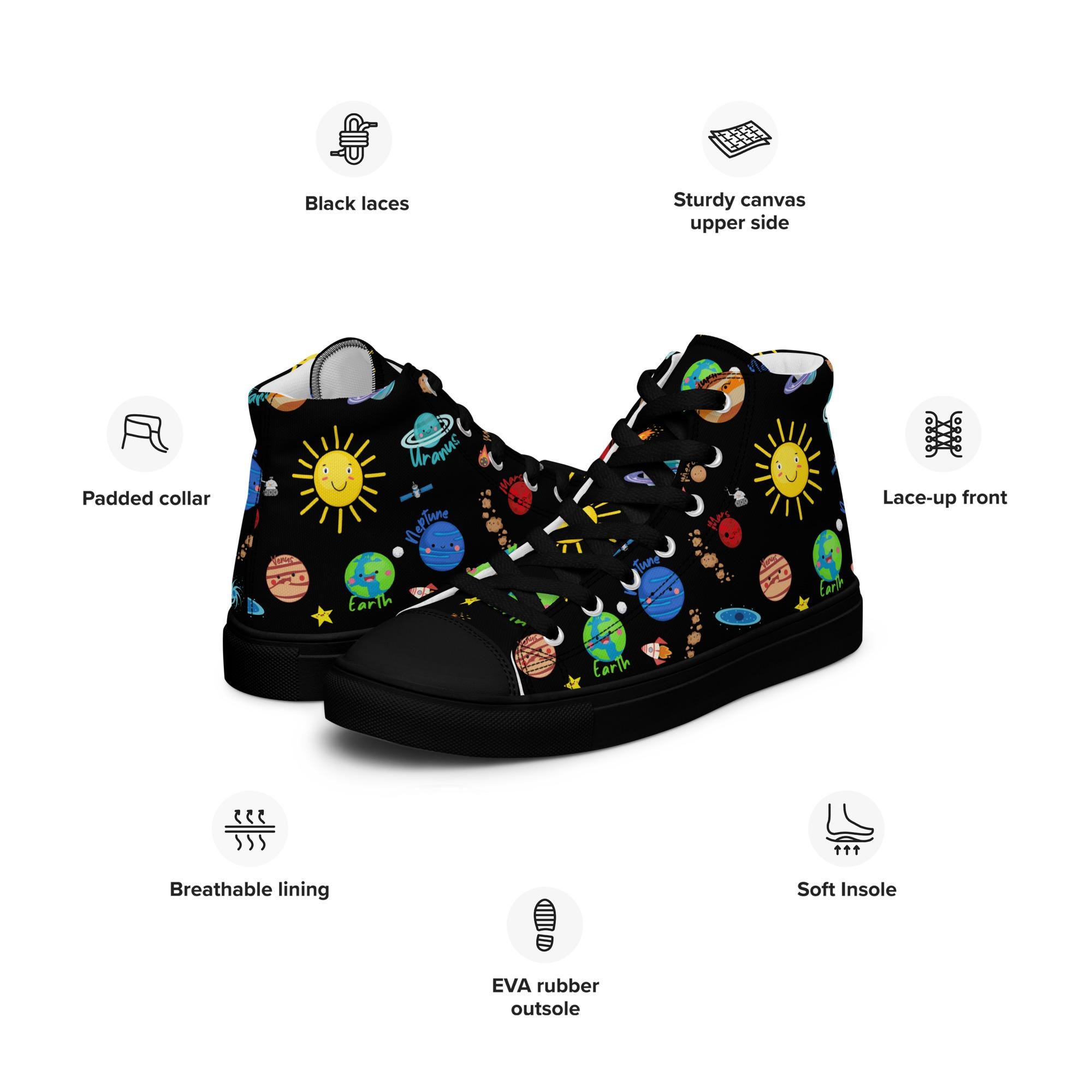 Solar System Swag Women's High Top Canvas Shoes Fun Shoes for Teachers ...
