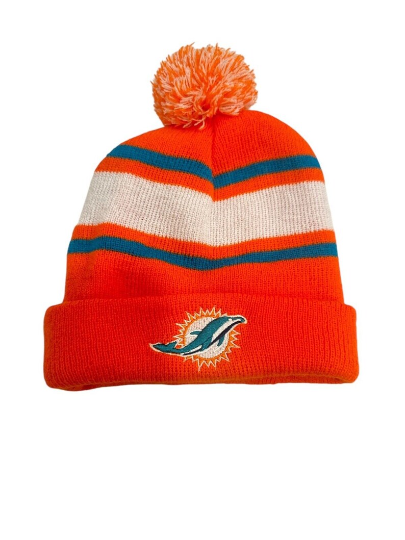Miami Dolphins Winter Hat Budweiser Orange NFL Toque Beanie Stocking ...