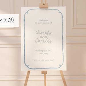 INSTANT DOWNLOAD Blue Watercolor Welcome Sign for Wedding - Etsy