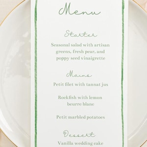 Elegant Green Watercolor Wedding Menu - Instant Download - Edit and ...