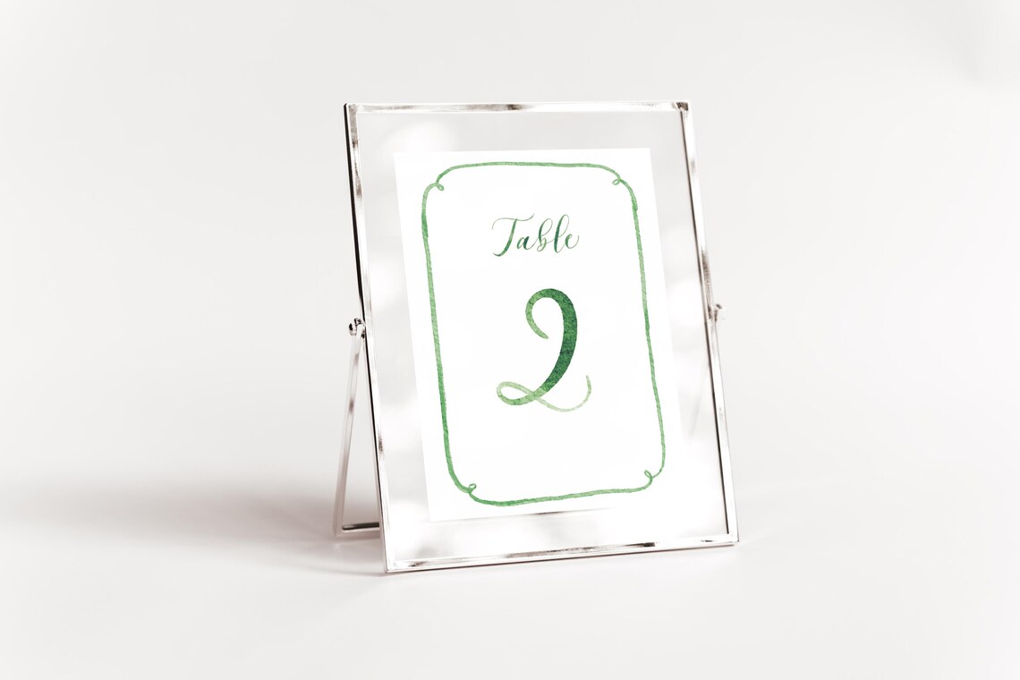 Elegant Watercolor Wedding Table Numbers Instant Download - Etsy