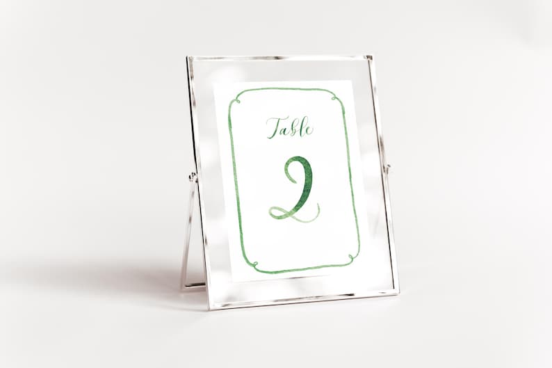 Elegant Watercolor Wedding Table Numbers - Instant Download - Etsy