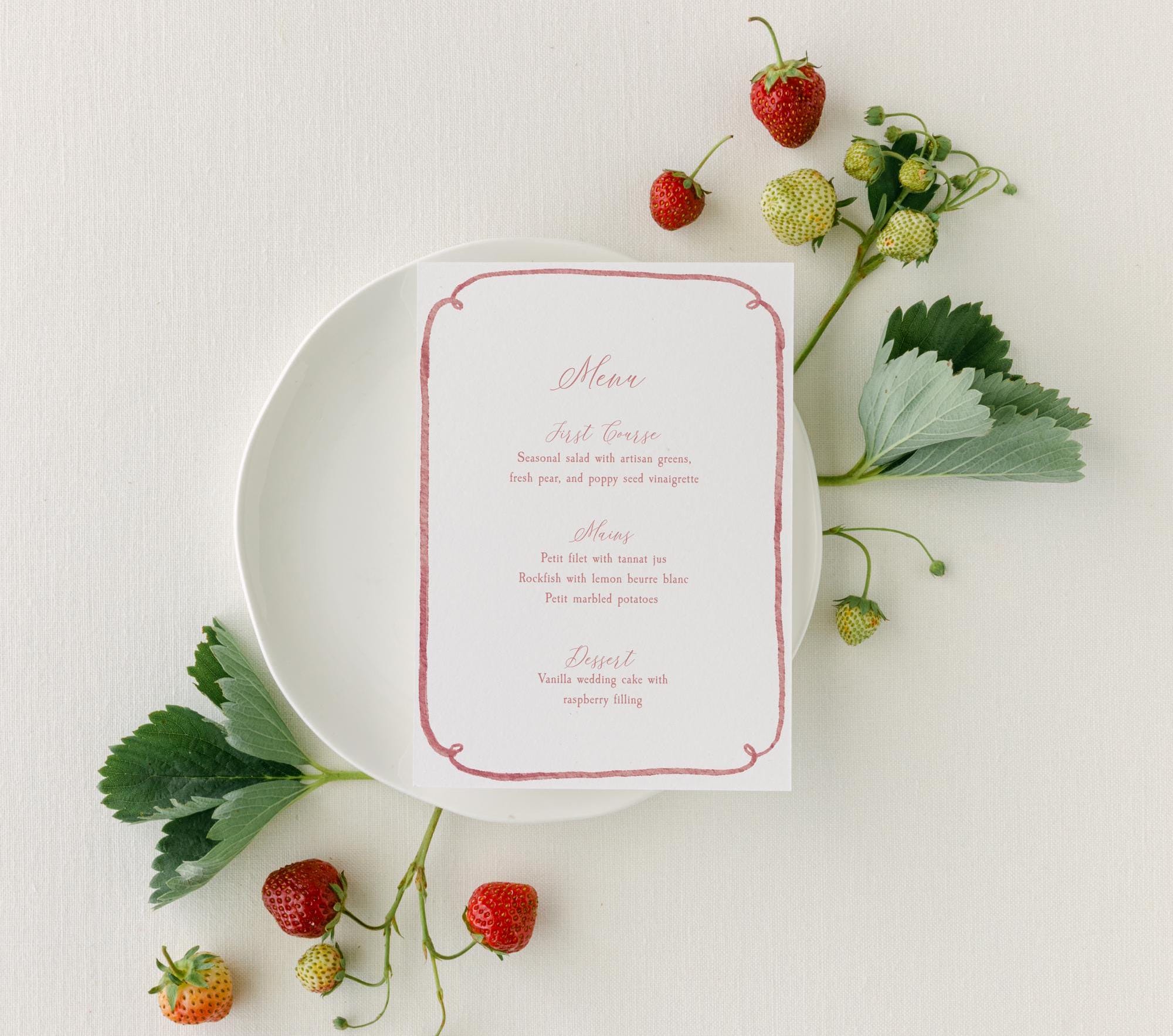 INSTANT DOWNLOAD Red Watercolor Wedding Menus - Etsy