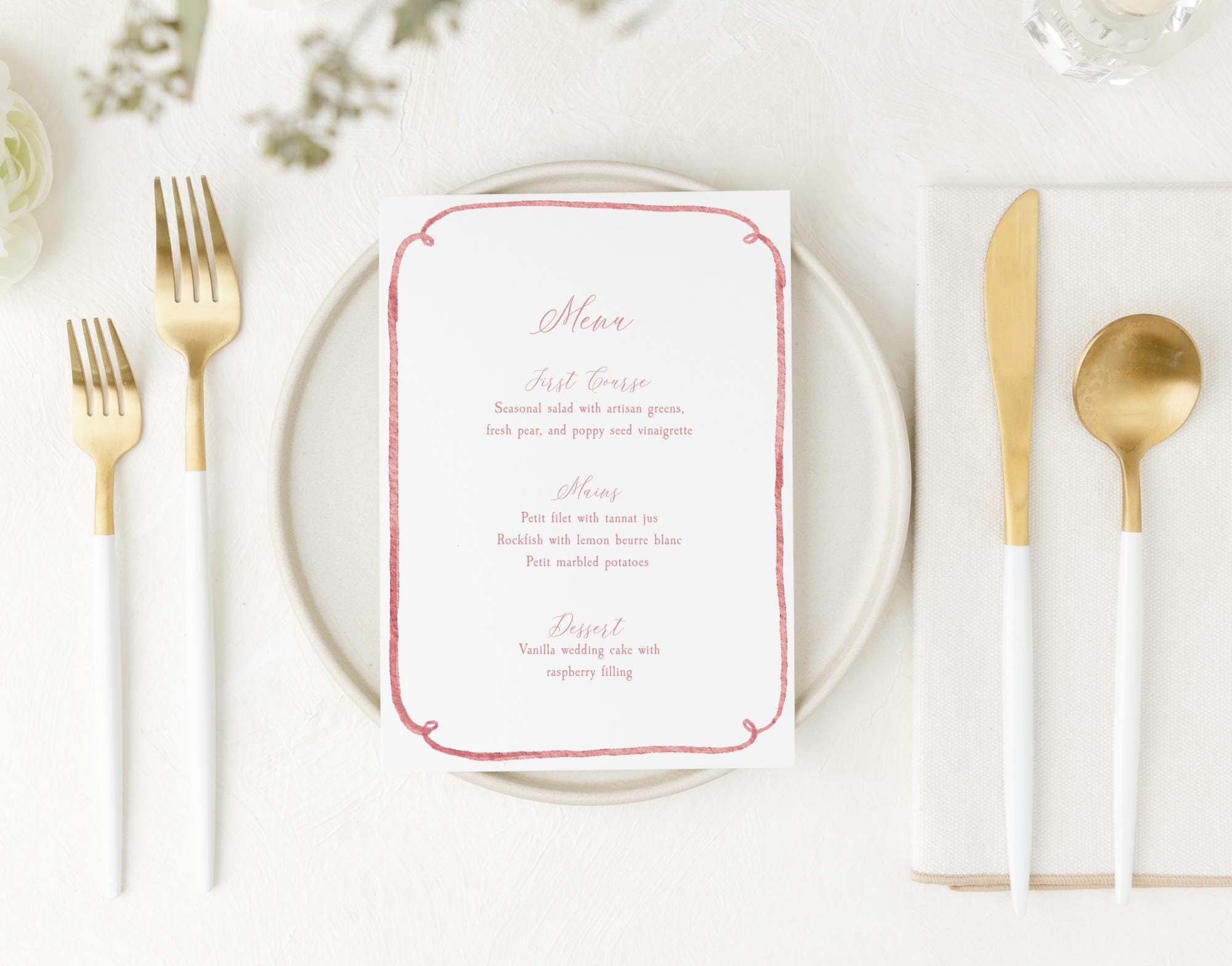 INSTANT DOWNLOAD Red Watercolor Wedding Menus - Etsy