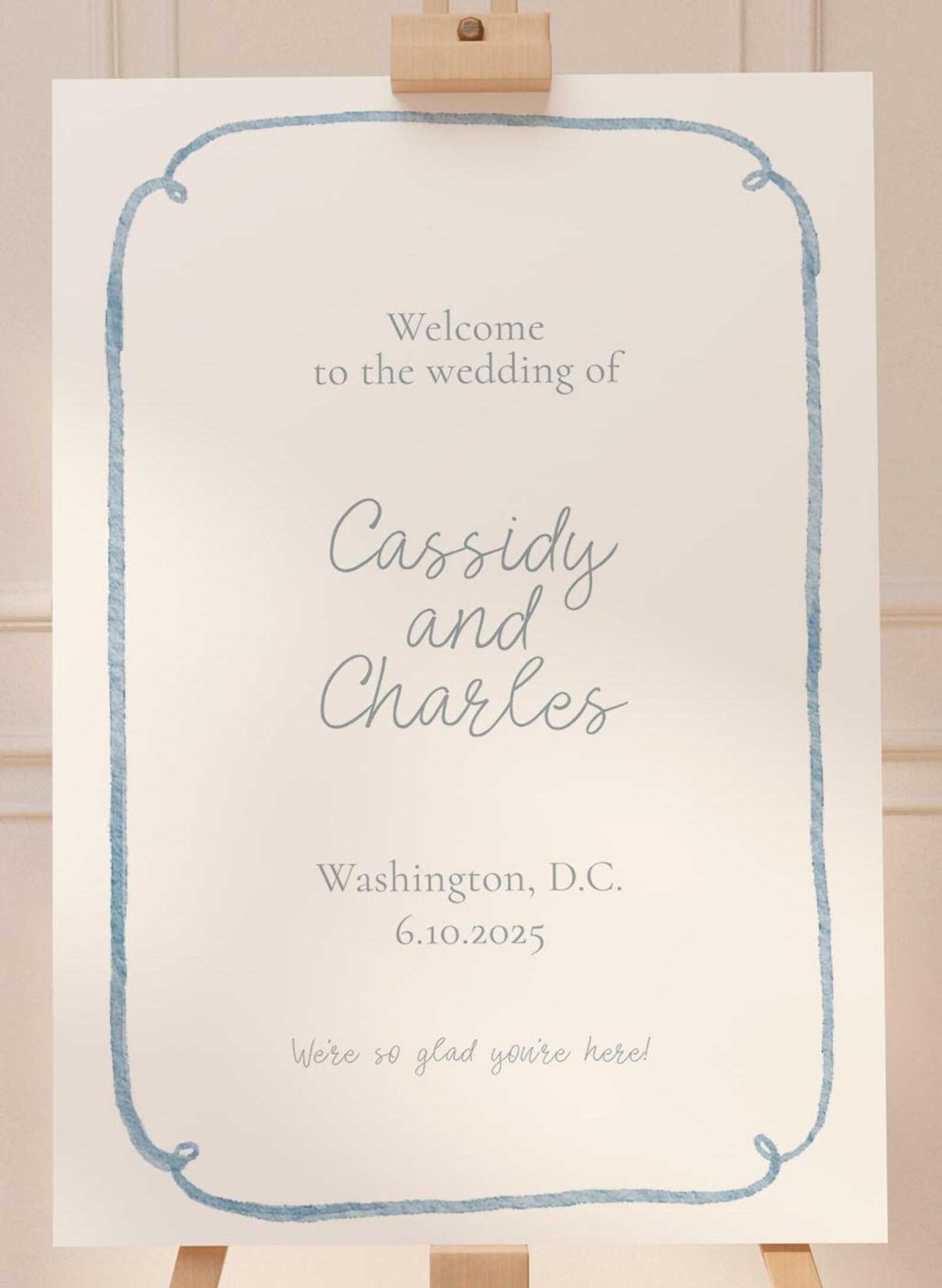 INSTANT DOWNLOAD Blue Watercolor Welcome Sign for Wedding - Etsy