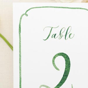 Elegant Watercolor Wedding Table Numbers - Instant Download - Etsy