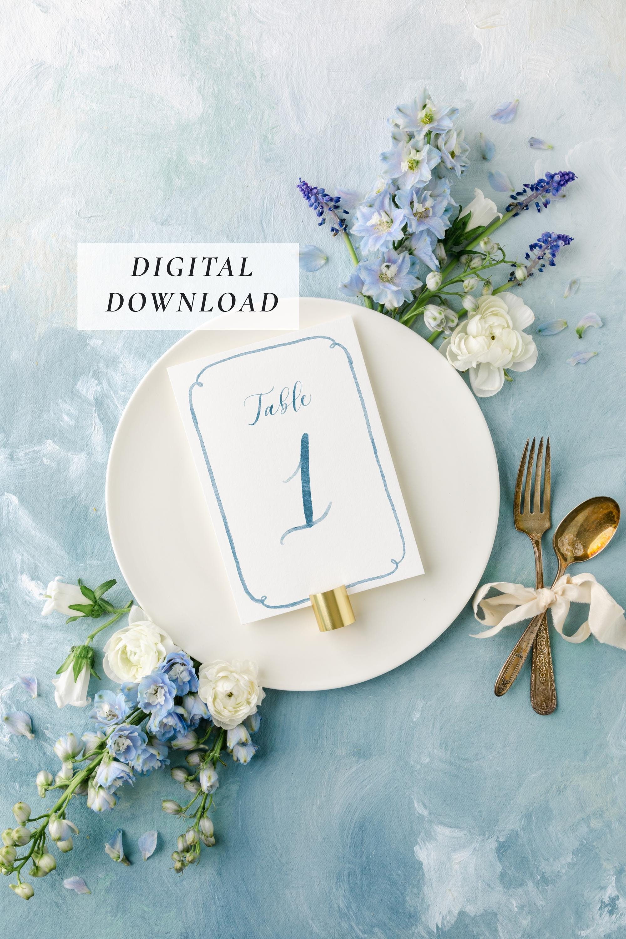 Printable Watercolor Table Numbers Set - Etsy