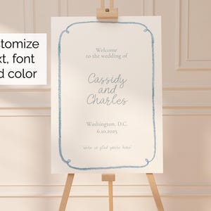 INSTANT DOWNLOAD Blue Watercolor Welcome Sign for Wedding - Etsy