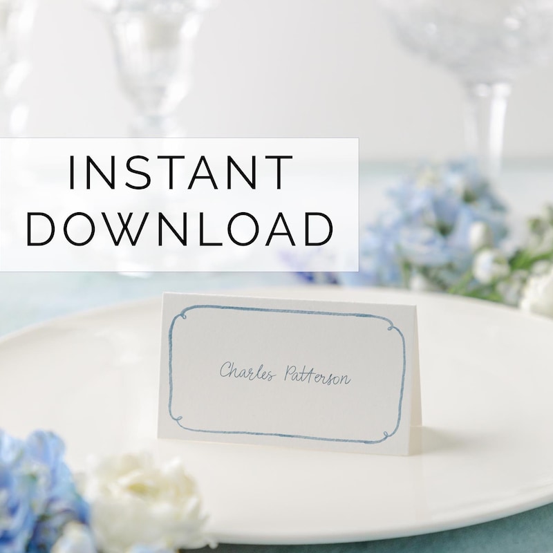 Blue Place Cards - Etsy