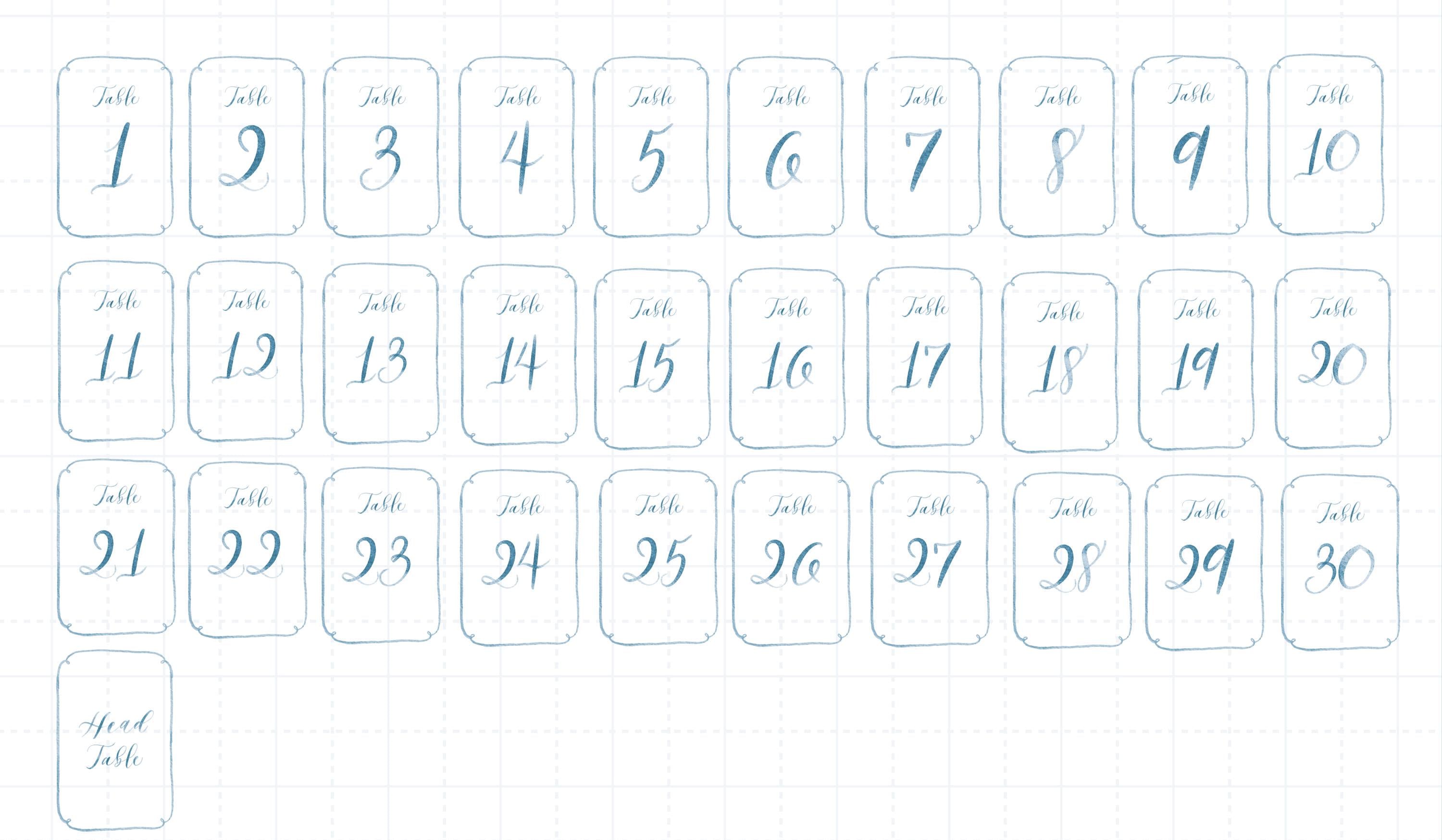 Printable Watercolor Table Numbers Set - Etsy