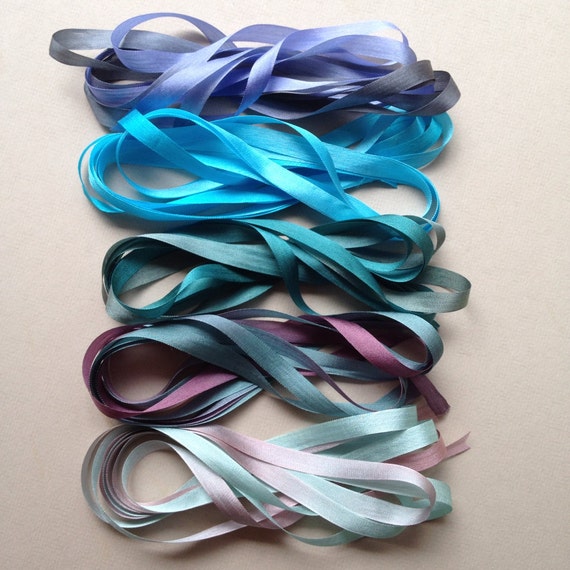 Ocean Mix 10 Metres of 7mm Silk Ribbon - Etsy